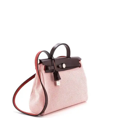 Hermès Herbag Zip Criss Viking Toile And Leather 31 - Red