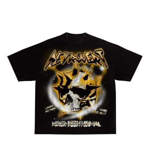 RETROVERT Skull Tee - Black/gold
