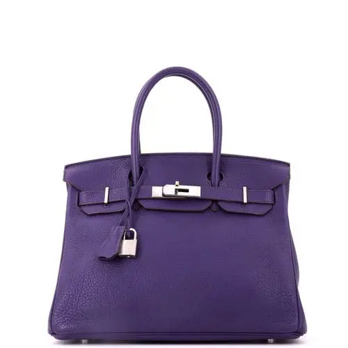 Hermès Birkin Handbag Purple Togo With Palladium Hardware 30