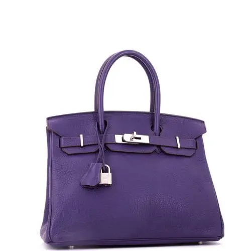 Hermès Birkin Handbag Purple Togo With Palladium Hardware 30