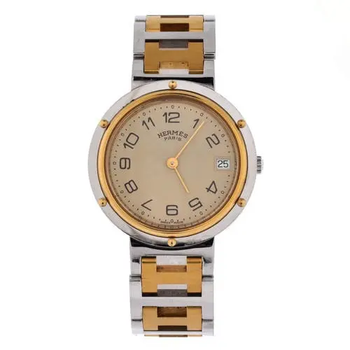 Hermès Clipper Quartz Watch Stainless Steel With Plated Metal 34 - Metallic Silver