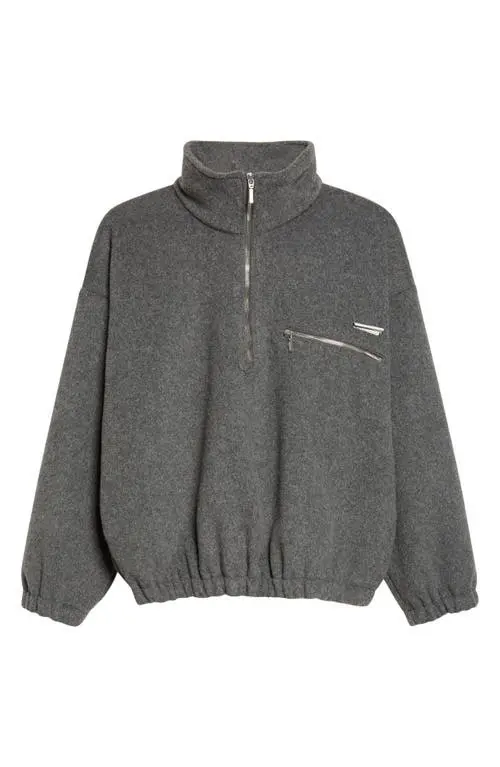 SONG FOR THE MUTE Oversize Half Zip Pullover - Charcoal