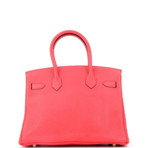 Hermès Birkin Handbag Pink Clemence With Gold Hardware 30