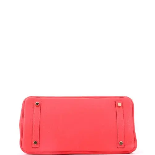 Hermès Birkin Handbag Pink Clemence With Gold Hardware 30