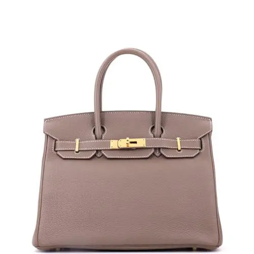 Hermès Birkin Handbag Togo With Gold Hardware 30 - Grey