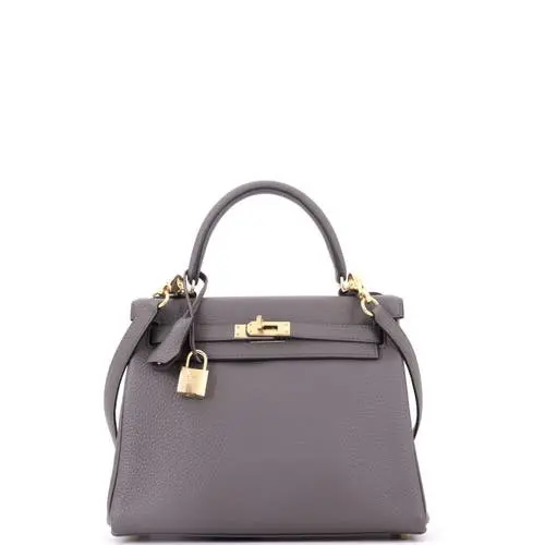 Hermès Kelly Handbag Togo With Gold Hardware 25 - Grey