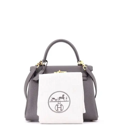 Hermès Kelly Handbag Togo With Gold Hardware 25 - Grey