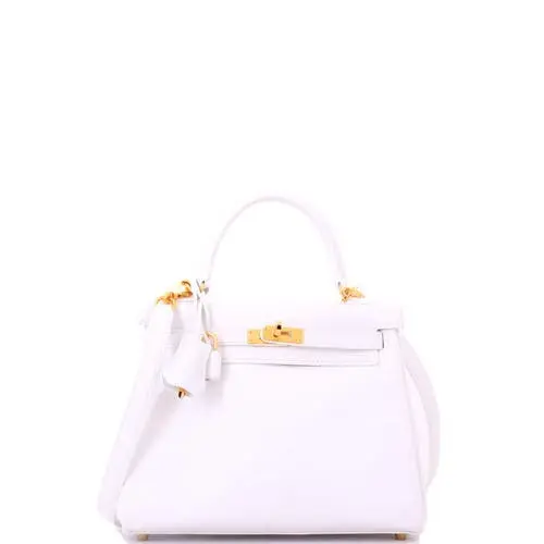 Hermès Kelly Handbag Swift With Gold Hardware 25 - White