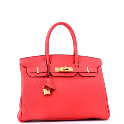 Hermès Birkin Handbag Togo With Gold Hardware 30 - Red