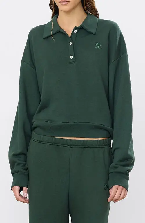 Eterne Cropped Polo Sweatshirt - Forest