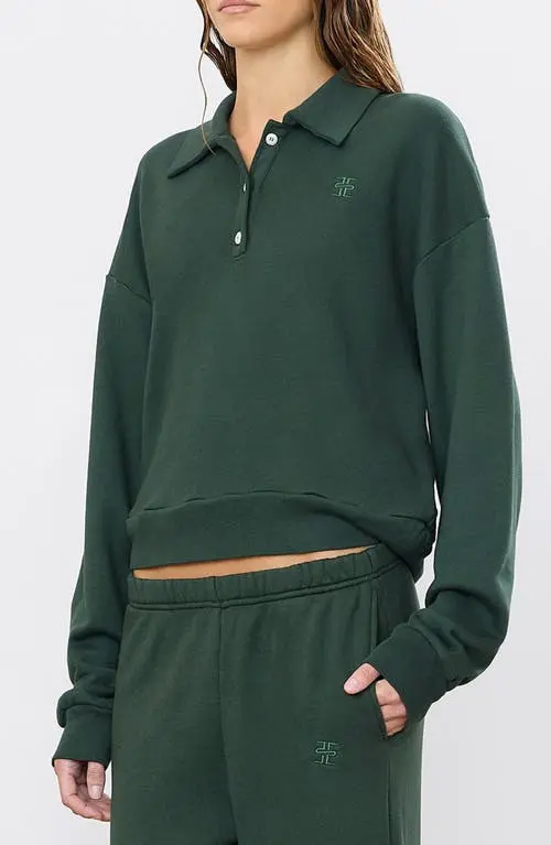 Eterne Cropped Polo Sweatshirt - Forest