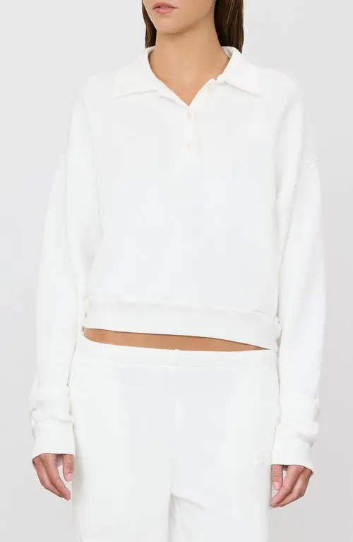 Eterne Cropped Polo Sweatshirt - White