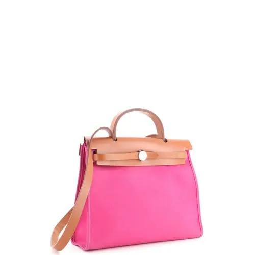 Hermès Herbag Zip Leather And Toile 31 - Pink