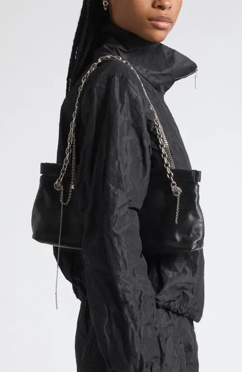 JUSTINE CLENQUET Flor Leather Chain Bag - Black