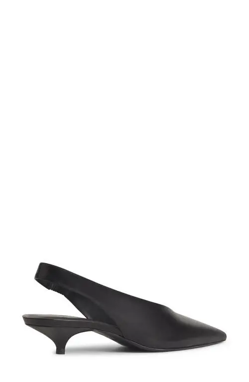 REFORMATION Calista Slingback Pumps - Black Leather