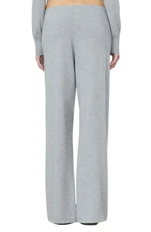 Eterne Wide Leg Cotton And Cashmere Lounge Pants - Grey