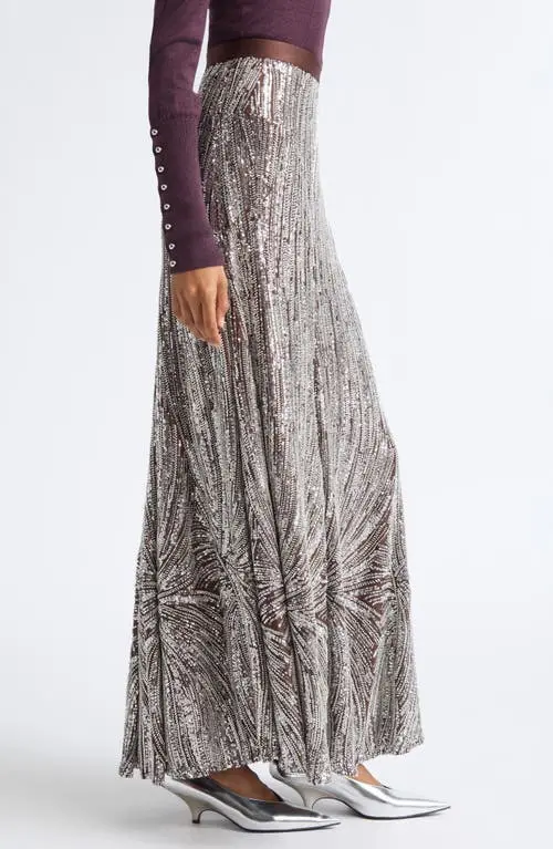 Rabanne Beaded Long Fluid Skirt