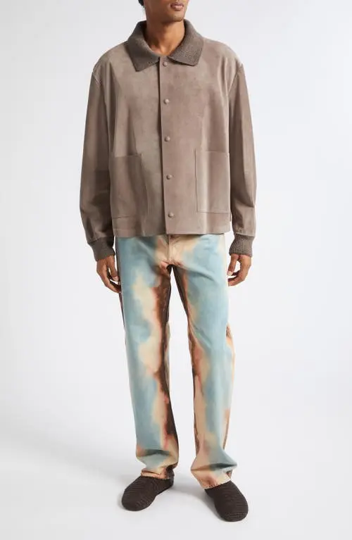 JW Anderson Rib Collar Suede Jacket