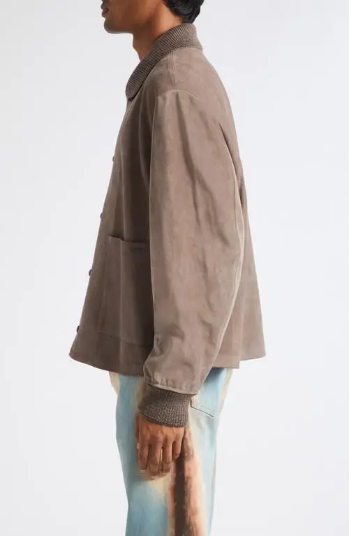 JW Anderson Rib Collar Suede Jacket
