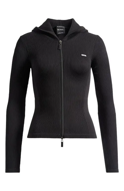 IETS FRANS Hooded Knit Track Top - Black
