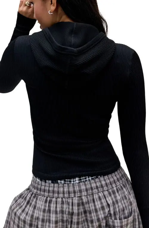IETS FRANS Hooded Knit Track Top - Black