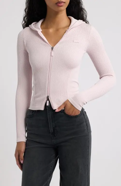 IETS FRANS Hooded Knit Track Top - Pink