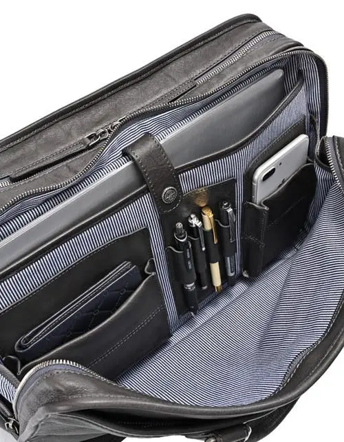 OLD TREND Speedwell Genuine Leather Structured Heritage Briefcase - Slate