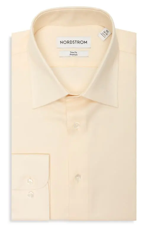 Nordstrom Trim Fit Solid Cotton Dress Shirt - Ecru
