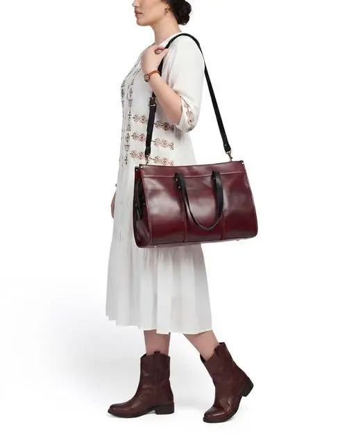 OLD TREND Fern Genuine Leather Spacious Heritage Weekender - Rusty Red