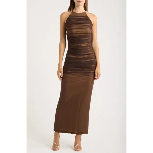 Line & Dot Marceline Mesh Body-con Cocktail Dress