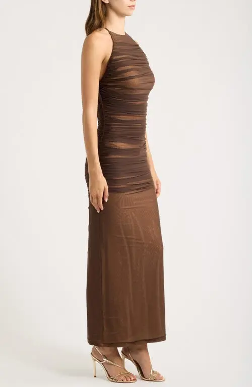 Line & Dot Marceline Mesh Body-con Cocktail Dress
