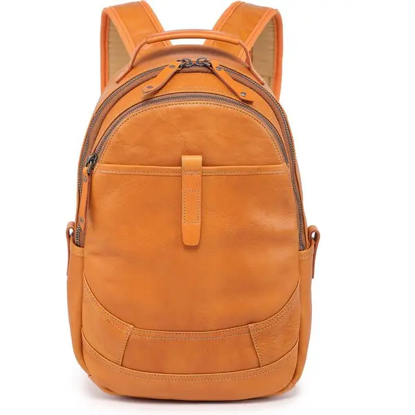 OLD TREND Fern Genuine Leather Structured Everyday Backpack - Chestnut