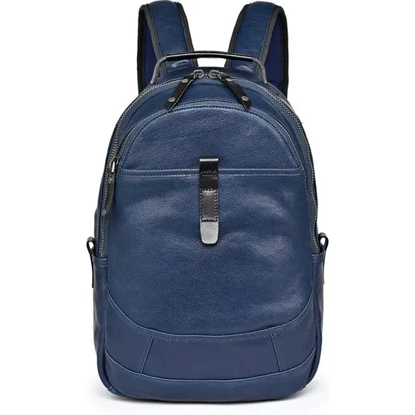 OLD TREND Fern Genuine Leather Structured Everyday Backpack - Navy