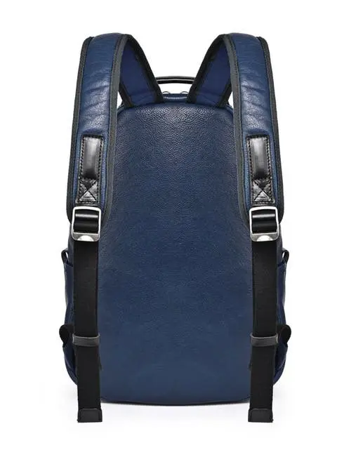 OLD TREND Fern Genuine Leather Structured Everyday Backpack - Navy