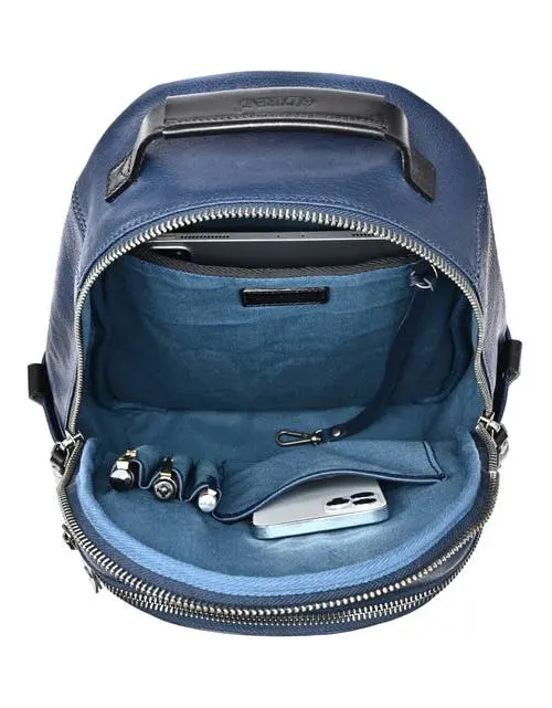 OLD TREND Fern Genuine Leather Structured Everyday Backpack - Navy