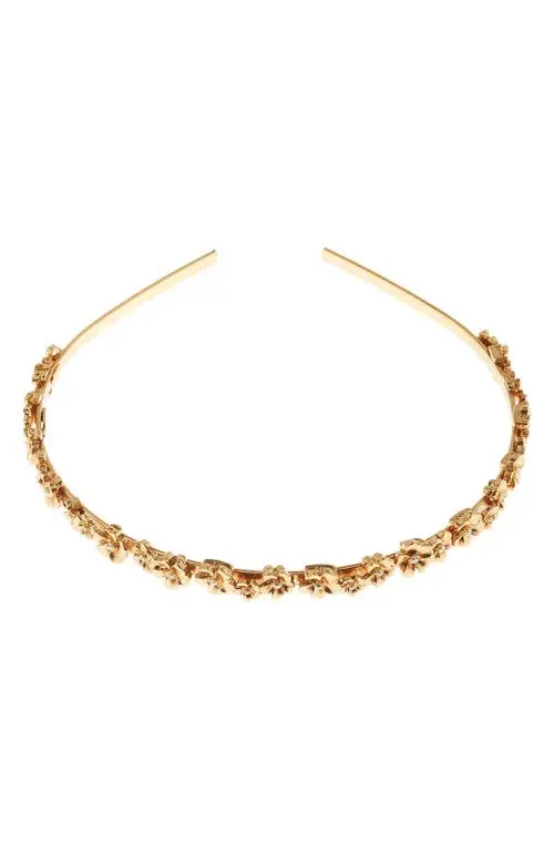 Oscar De La Renta Crystal Flower Headband - Gold