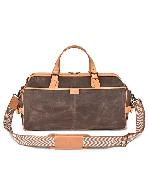 OLD TREND Speedwell Genuine Leather Waxed Canvas Travel Duffel - Brown