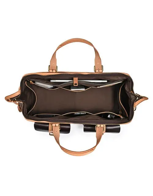 OLD TREND Speedwell Genuine Leather Waxed Canvas Travel Duffel - Brown