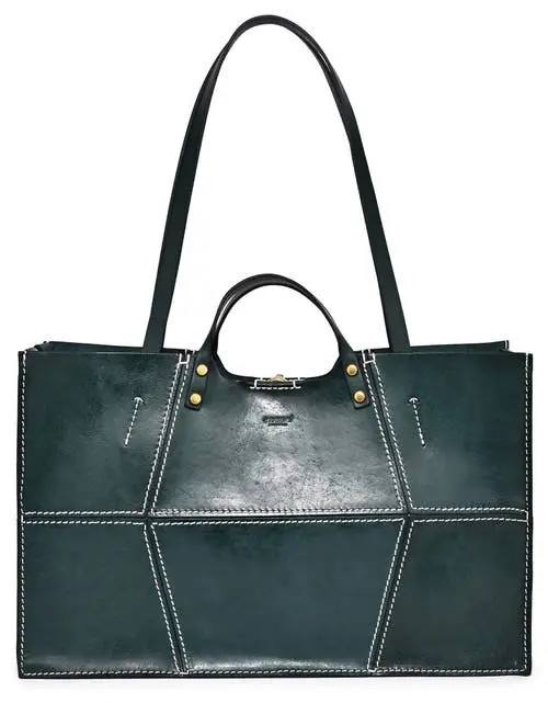 OLD TREND Rosa Genuine Leather Spacious Carryall Tote - Teal