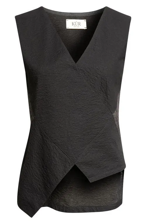 KUR Asymmetrical V-neck Top