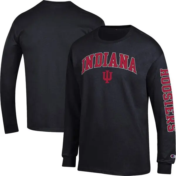 Champion Indiana Hoosiers Arch Over Logo 2-hit Long Sleeve T-shirt - Black