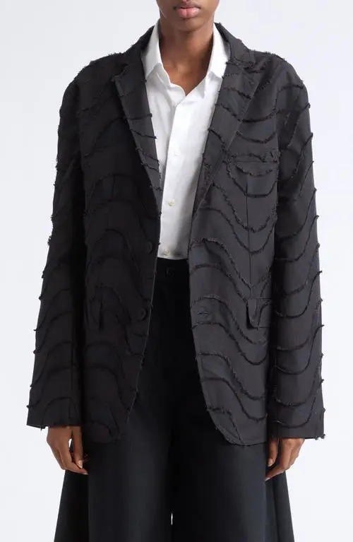 KUR Single Breasted Jacquard Tailcoat Jacket - Black