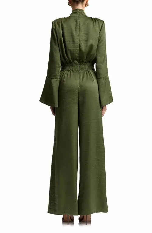 Avec Les Filles Bell Sleeve Wide Leg Jumpsuit
