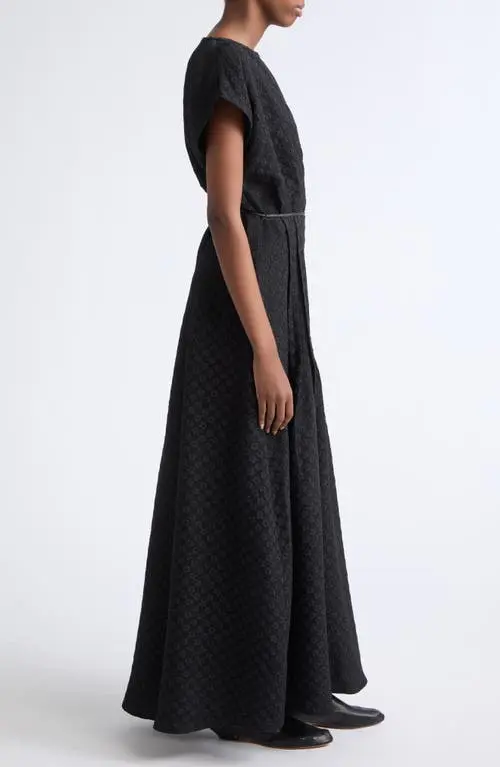 KUR Floral Embossed Jacquard Maxi Dress