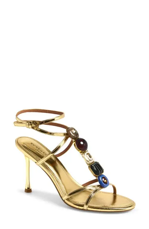 Kurt Geiger Loulou Leather Sandal - Gold