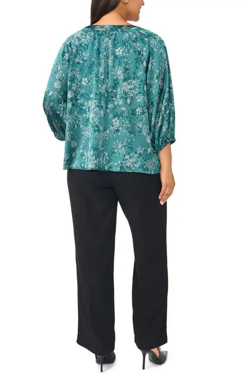 Vince Camuto Floral Print Raglan Sleeve Shirt