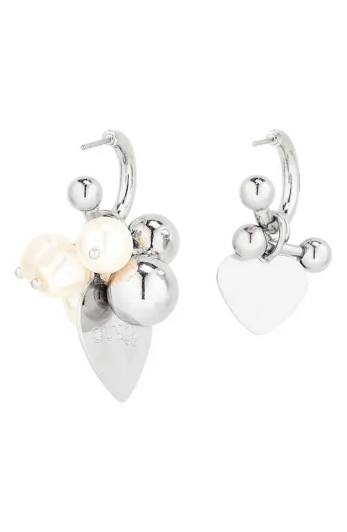 JUSTINE CLENQUET Abbey Mismatched Earrings With Faux Pearl And Heart Charms