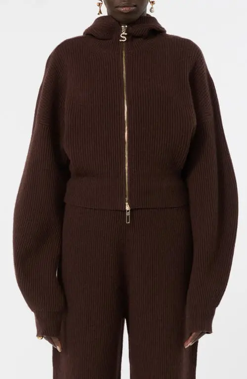 Sportmax Balco Wool & Cashmere Zip Cardigan - Chocolate