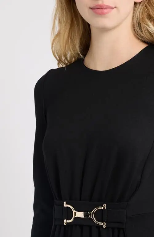 Anne Klein Long Sleeve Fit & Flare Midi Dress