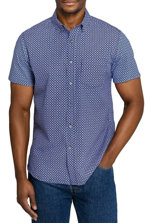 W.R.K Geometric Short Sleeve Button-down Shirt